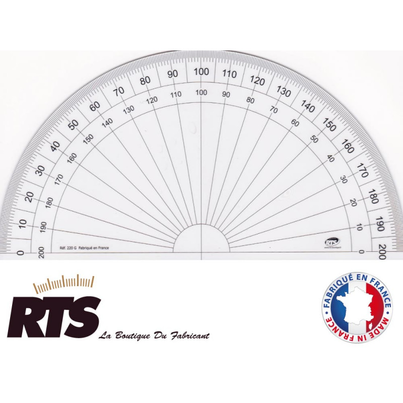 Rapporteur 10 cm demi-circulaire RTS